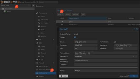 Enable Proxmox Notifications Via Gmail