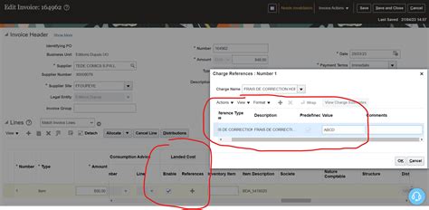 Update Payables Invoice Line Landed Cost And Reference Using Webservice