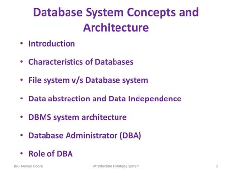 Database System Concepts And Architectureppt Databases Computer