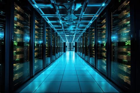 Premium Photo Photo Of A Hightech Data Center With Rows Of Servers And Advanced Cooling