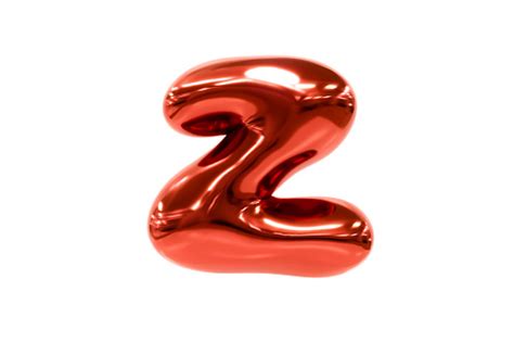 풍선 글꼴 메텔릭 빨간 글자 Z 는 현실적인 헬륨 풍선 프리미엄 3d 일러스트로 만든 금속에 대한 스톡 사진 및 기타 이미지 금속 디지털 생성 이미지 바람 Istock