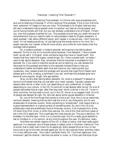 Episode 11 Transcript Listening Time Pdf
