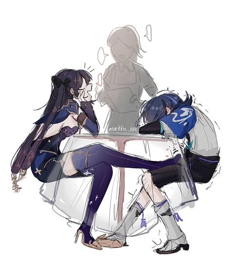 Mona Scaramouche Wanderer And Mona Genshin Impact Drawn By Necktie