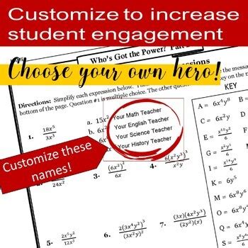 Multiply Divide Exponential Expressions Positive Exponents Activity