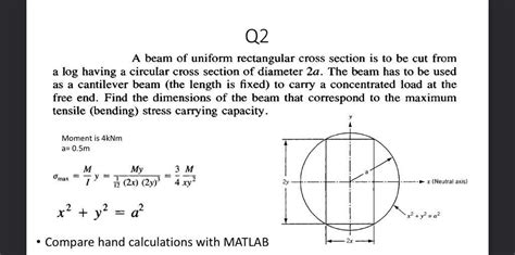 solved a beam of uniform rectangular cross section is to be