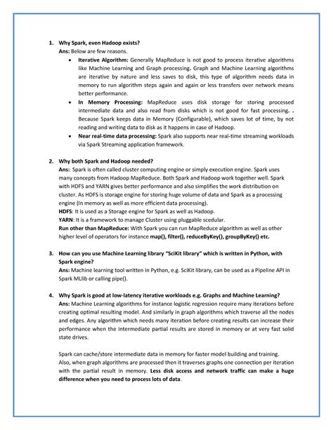 Spark Interview Question Why Spark Even Hadoop Exists Ans Below Are Few Reasons Iterative