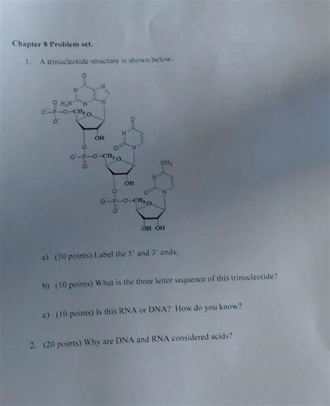 Solved Chapter 8 Problem Set 1 A Trinucleotide Structure