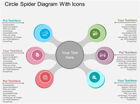 Ah Circle Spider Diagram With Icons Flat Powerpoint Design PowerPoint Slide Presentation
