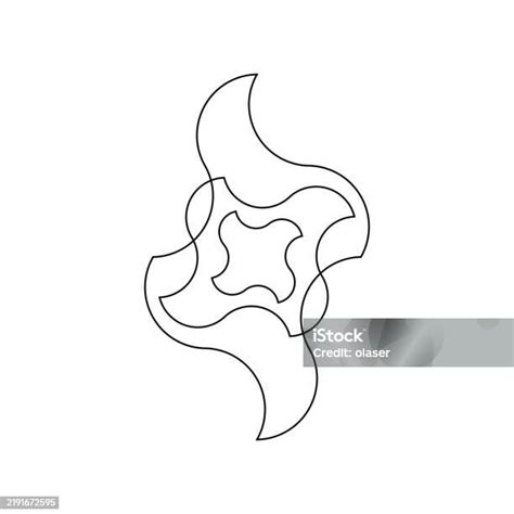 유동적인 형태를 특징으로 하는 현대적인 라인 아트 디자인으로 우아하고 역동적인 모습을 연출하여 현대 프로젝트에 적합합니다 개념에 대한 스톡 벡터 아트 및 기타 이미지