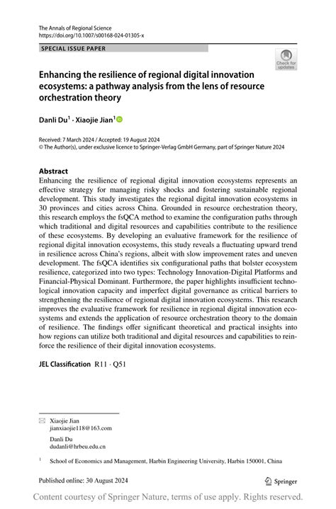 Enhancing The Resilience Of Regional Digital Innovation Ecosystems A Pathway Analysis From The