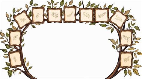 Шаблон диаграммы родословной семейного дерева Премиум Ai сгенерированный вектор