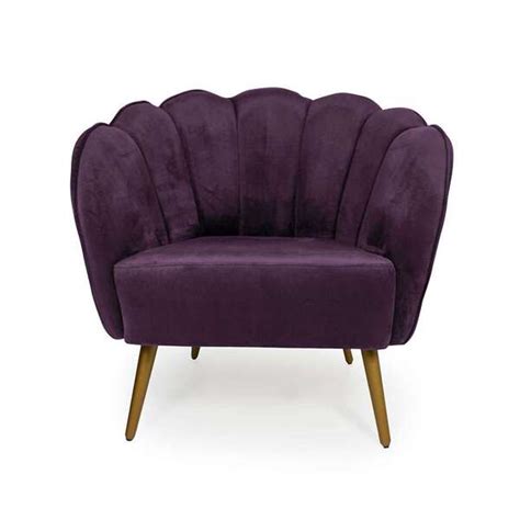 Poltrona Ariel Veludo Uva E Dourada Leroy Merlin