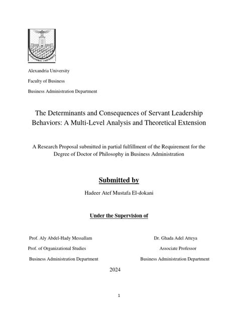 Phd Proposal Pdf Leadership Servant Leadership