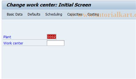 CRQ SAP Tcode Change Work Center