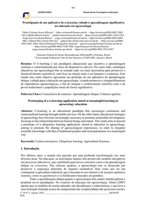 Pdf Prototipação De Um Aplicativo De U Learning Voltado à