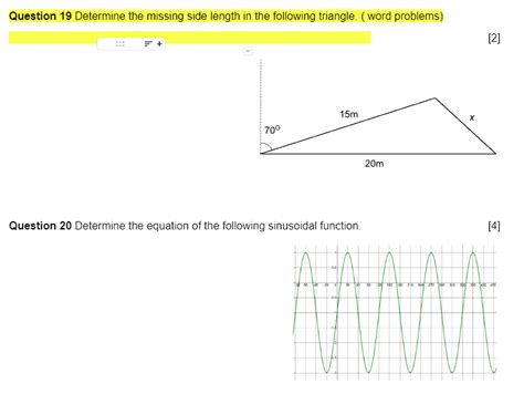Solved Question Determine The Missing Side Length In The Chegg