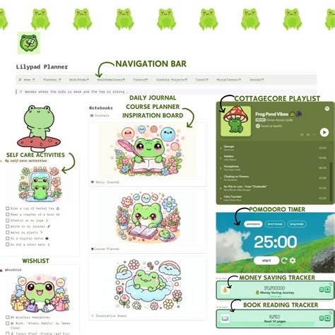 All In One Cute Notion Planner Notion Template Notion Aesthetic Kawaii Notion Template