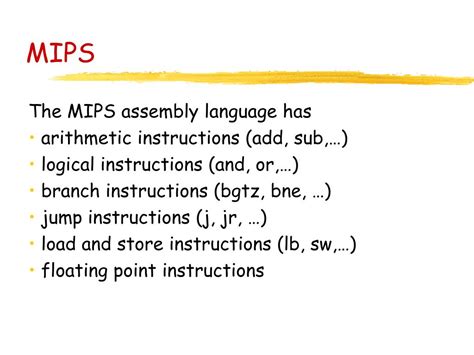 Ppt Mips Assembly Language I Powerpoint Presentation Free Download