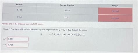 Solved At Least One Of The Answers Above Is Not Correct 1