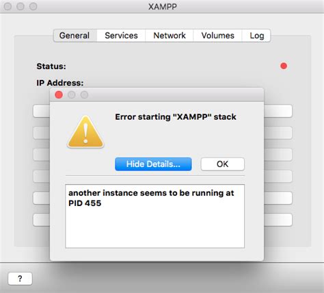 Localhost Error Starting Xampp Stack Another Instance Seems To Be