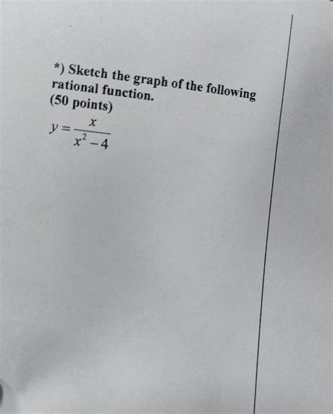 Solved Sketch The Graph Of The Following Rational Chegg
