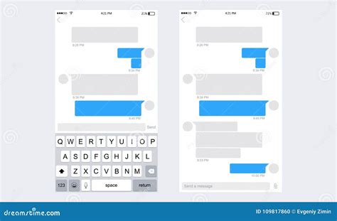 Mobile Ui Kit Messenger Stock Vector Illustration Of Social 109817860