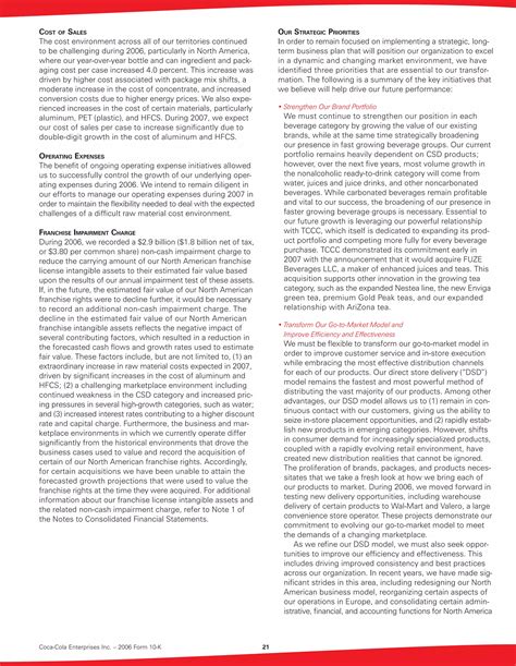 Coca Cola Enterprises Annual Reports 2006 Pdf Food And Drink