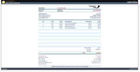Hvac Invoice Template Free Template