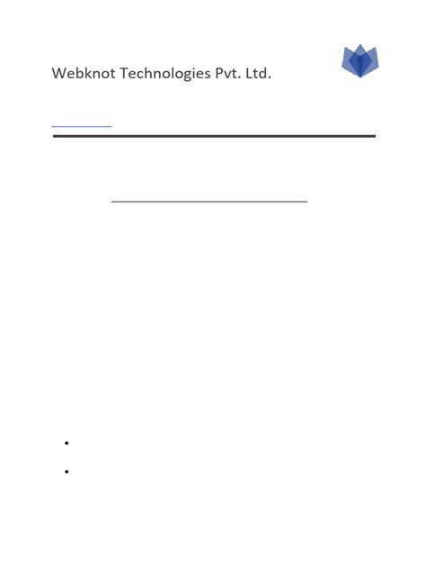 Company Profile Webknot Technologies Pvt Ltd Rnsit Pdf Software