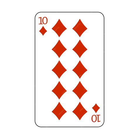 La Carta De Juego Es El Diamante Rojo Número Diez Vector Premium