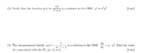 solved 3 2 verify that the function y r is a solution
