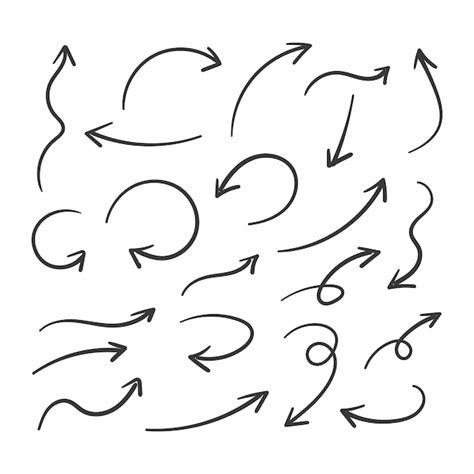 premium vector hand drawn arrows collection set simple flat arrows