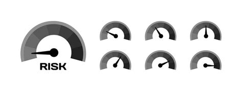 Premium Vector Risk Indicator Icon Set Risk Speedometer Flat Style Vector Icons
