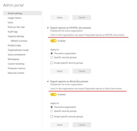 restrict export format in paginated report microsoft fabric community