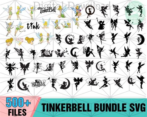 500 Tinkerbell Bundle Svg Disney Svg Tinkerbell Svg Svg Svg