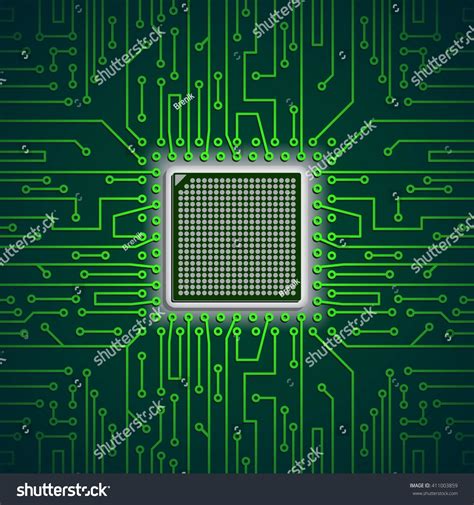 Seamless Background Electrical Circuit Processor Chip Stock Vector