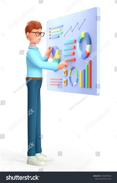 3d Illustration Smiling Man Creating Dashboard Stock Illustration 1969059928 Shutterstock