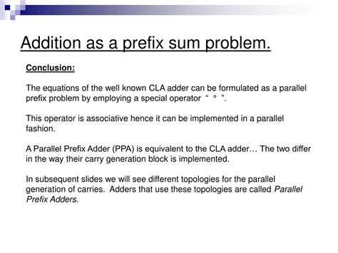 ppt parallel prefix adders powerpoint presentation free download