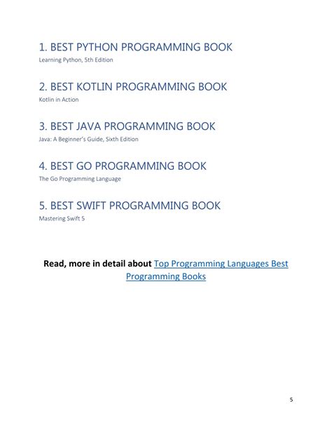 PPT Top Programming Languages Best Programming Books PowerPoint Presentation ID