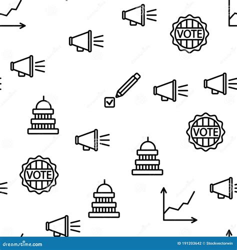 Voting And Elections Vector Seamless Pattern Stock Vector Illustration Of Line Democracy