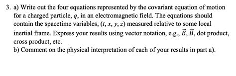 Solved 3 A Write Out The Four Equations Represented By The