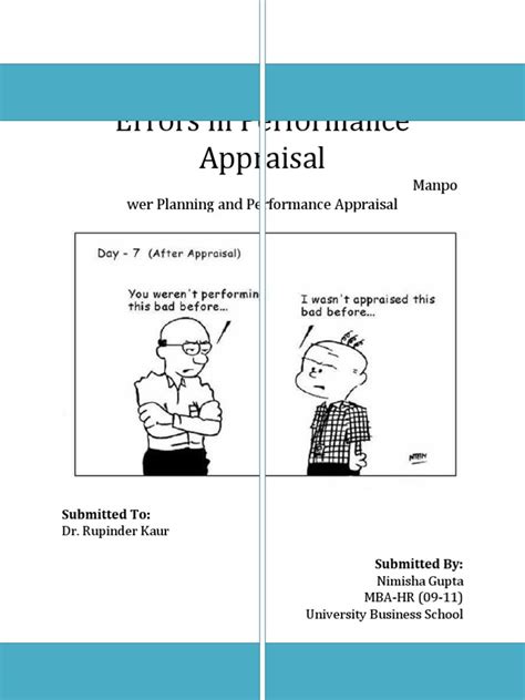 Errors In Performance Appraisal Pdf Performance Appraisal Cognition