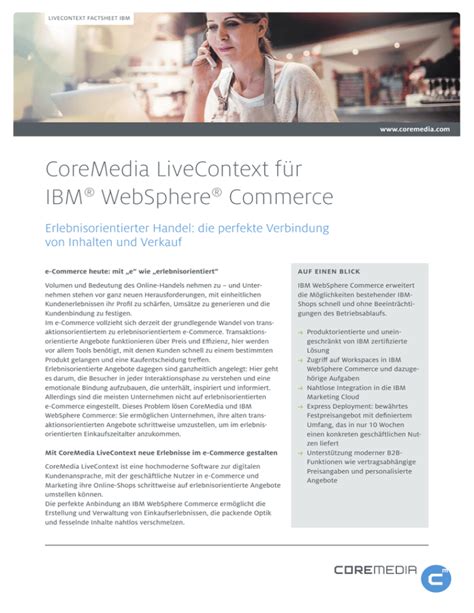 CoreMedia LiveContext für IBM WebSphere Commerce