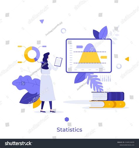 Scientist Analyzing Gaussian Distribution Graphs Diagrams Stock Vector