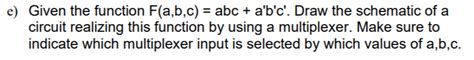 solved e given the function f a b c abc a b c draw
