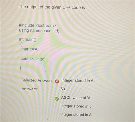 Solved The Output Of The Given C Code Is Include Using