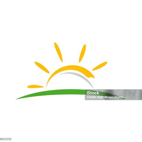 노란색 태양 벡터 로고 템플릿 일러스트 디자인입니다 벡터 Eps 10 로고에 대한 스톡 벡터 아트 및 기타 이미지 로고