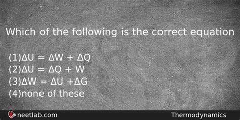 Which Of The Following Is The Correct Equation Neetlab