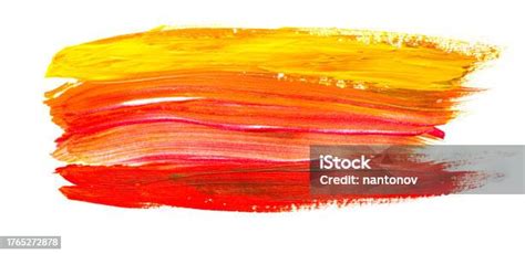 주황색 노란색 빨간색 브러시 스트로크가 흰색 배경에 분리되어 있습니다 주황색 추상 획입니다 다채로운 유화 붓 스트로크 빨강에 대한 스톡 사진 및 기타 이미지 Istock