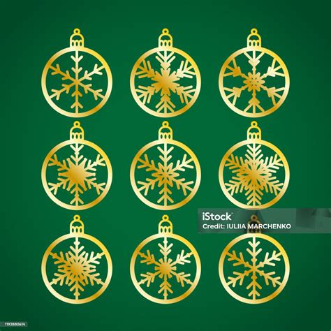 종이에서 잘라 눈송이 세트 크리스마스 공 레이저 또는 플로터 절단 또는 인쇄용 템플릿 레이저 절단 템플릿 나무 조각 종이 절단 또는 인쇄를위한 벡터 그림 0명에 대한 스톡